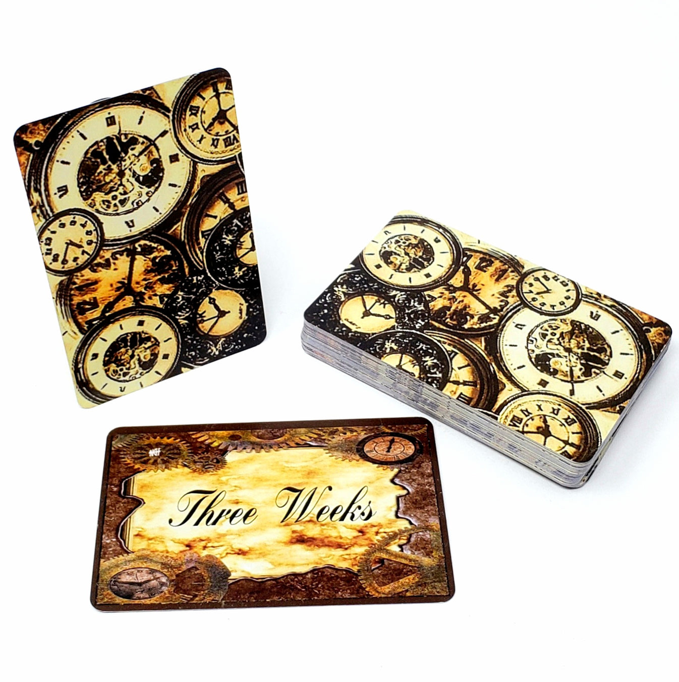TIMEFRAME Deck - Steampunk Time-Themed Design with Clocks Featuring "T ...